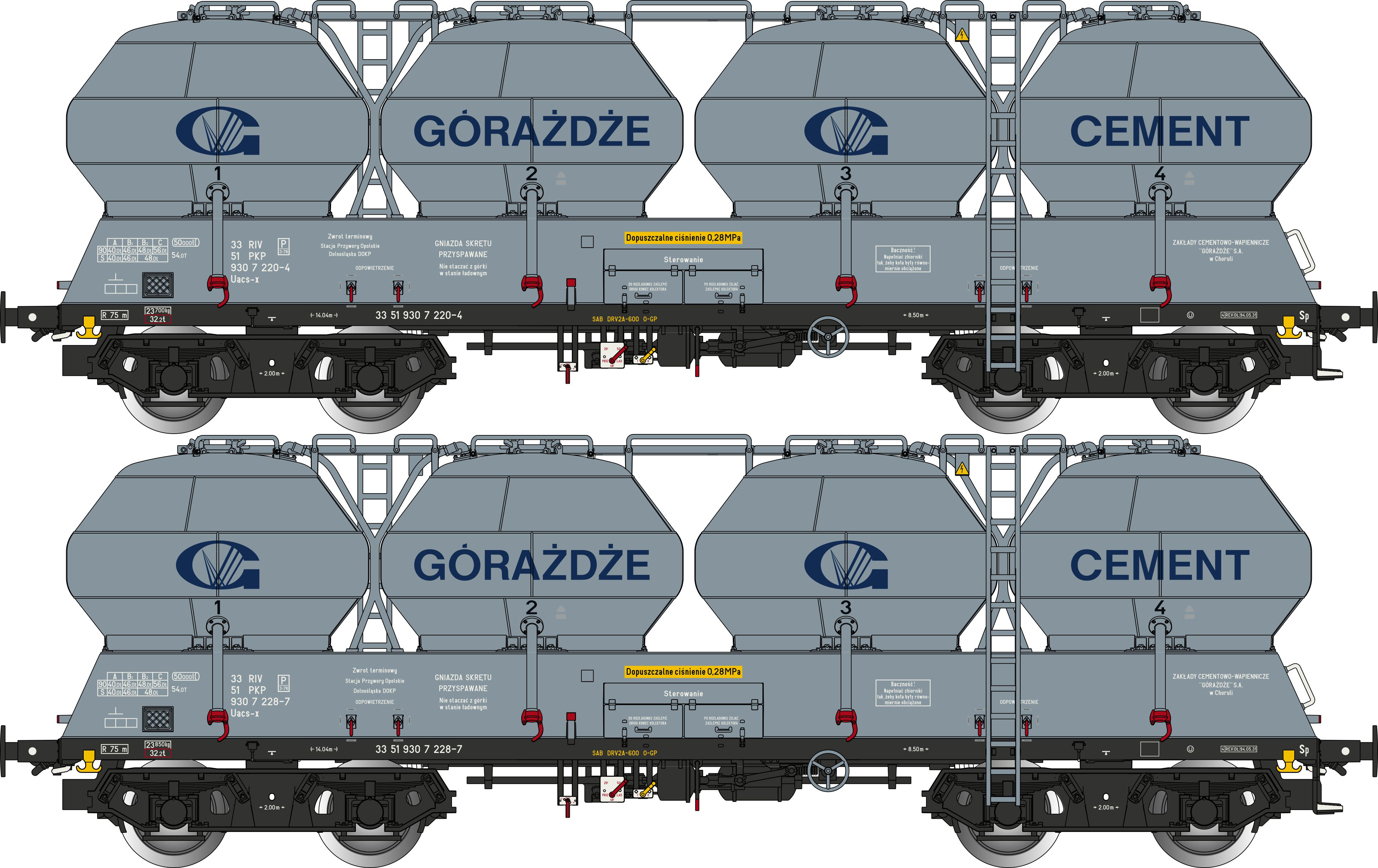 Albert Modell 900024 PKP Zementsilowagen Set Uacs-x Ep.5 | Menzels Lokschuppen Onlineshop