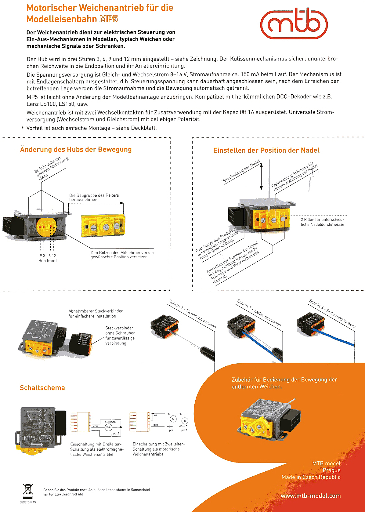 MTB MP5 Motorischer Weichenantrieb Z/N/TT/H0/0 | Menzels Lokschuppen ...
